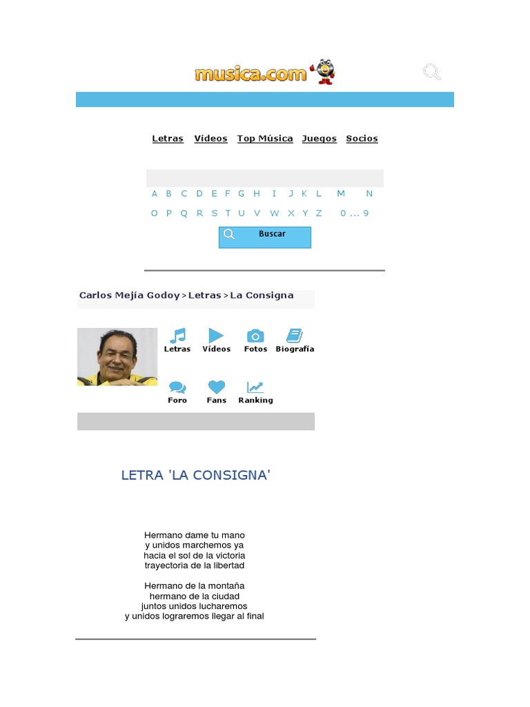 Letra de "La Consigna" FSLN | PDF | Frente Sandinista de Liberación ...