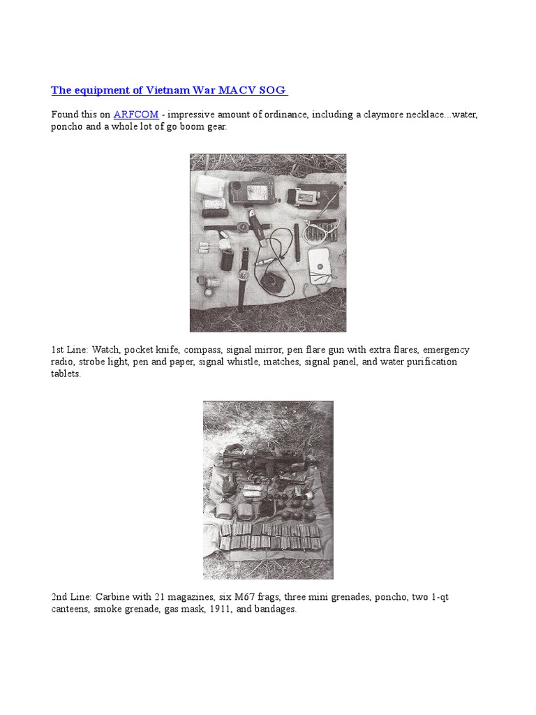 MACV SOG Vietnam War Equipment Guide | PDF