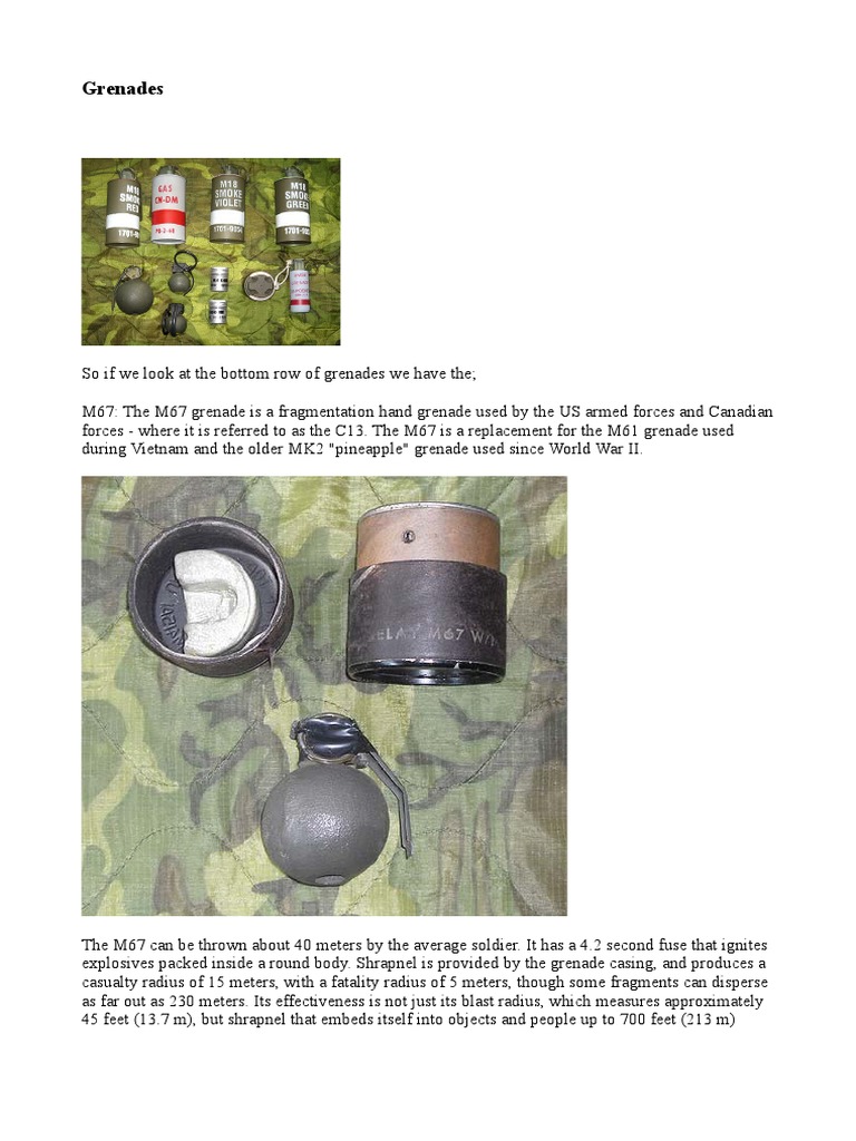 Grenades | PDF | Explosive Weapons | Military Technology