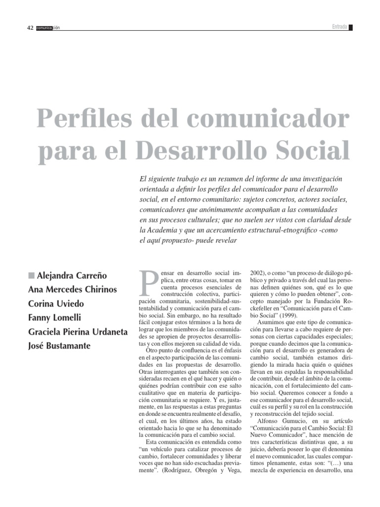Perfil Del Comunicador Social | PDF | Sociedad | Comunicación