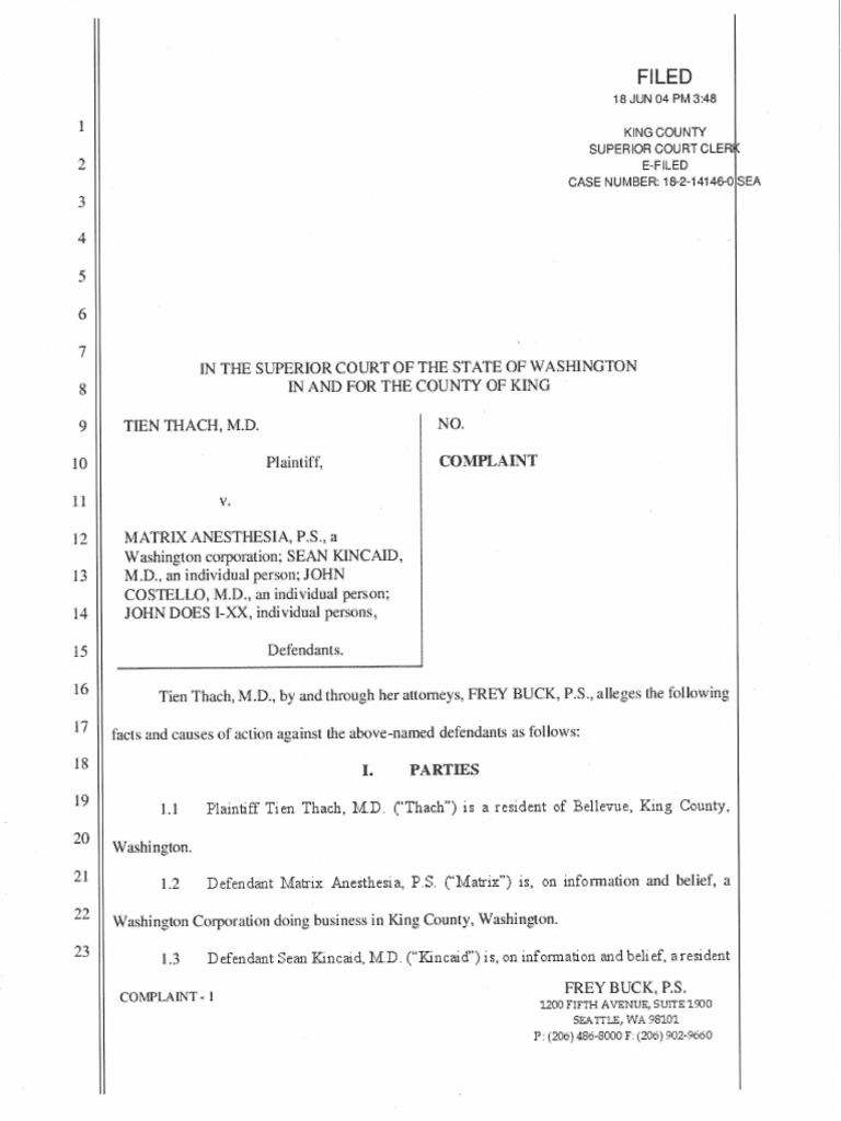 Matrix Anesthesia, P.S. From Overlake Hospital Bellevue, WA and ...