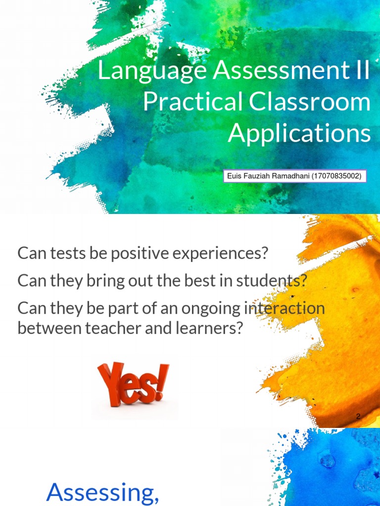 (Language Assessment II Practical Classroom Application) Topic 11 | PDF ...