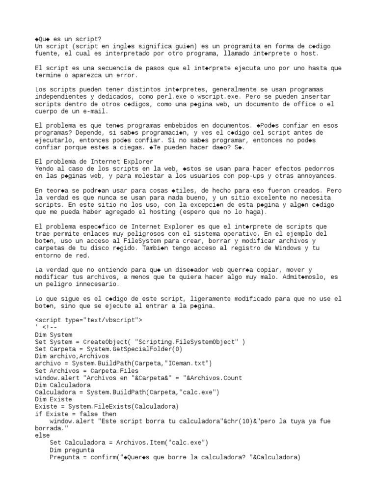 Introducción a Scripts VBS | PDF | Archivo de computadora ...