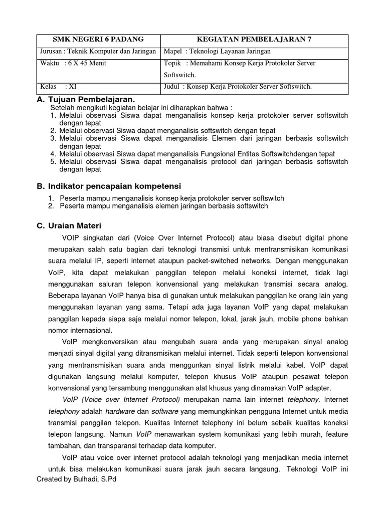 Konsep Kerja Protokol Softswitch | PDF | Bisnis | Komputer