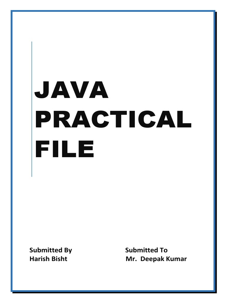 Java Practical File Pdf Inheritance Object Oriented Programming 