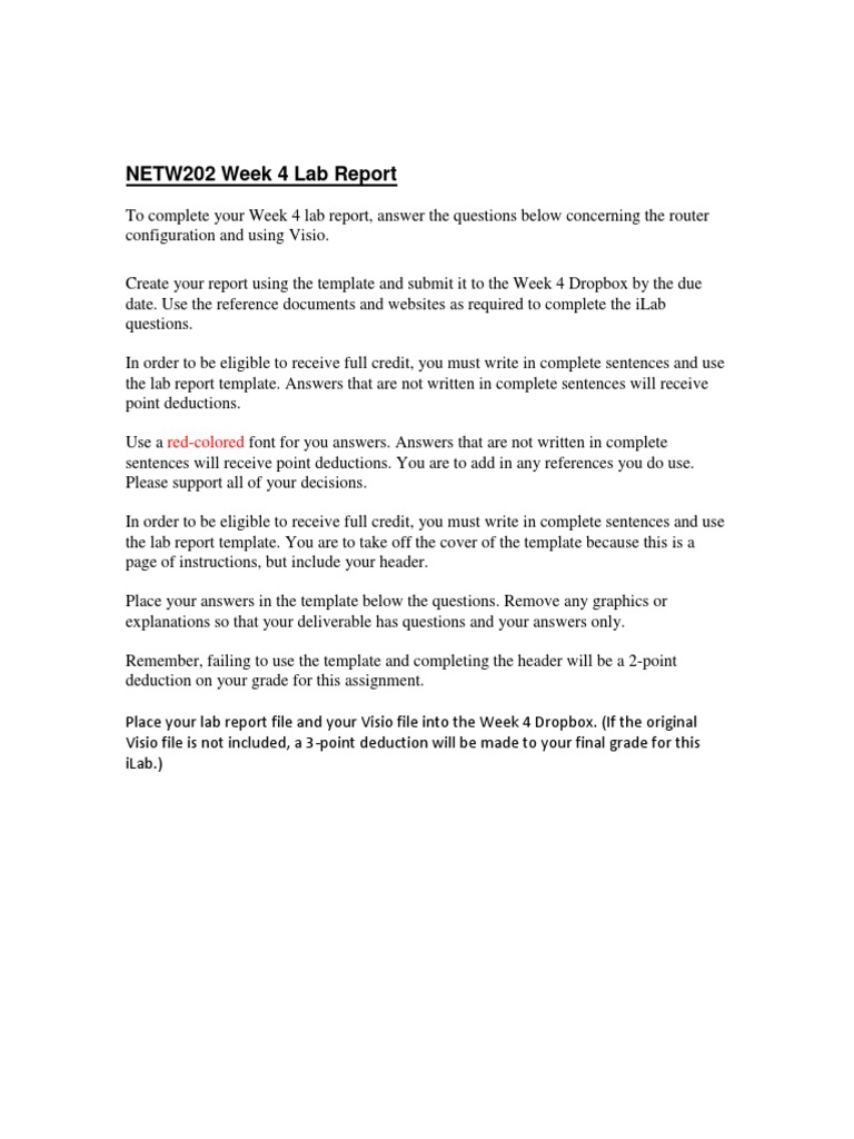 Visio Network Diagrams Lab Report | PDF | Local Area Network | Computer ...