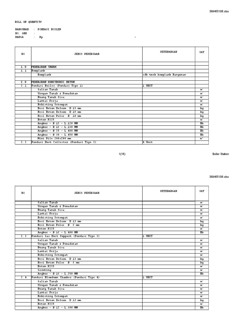 Pondasi Boiler | PDF