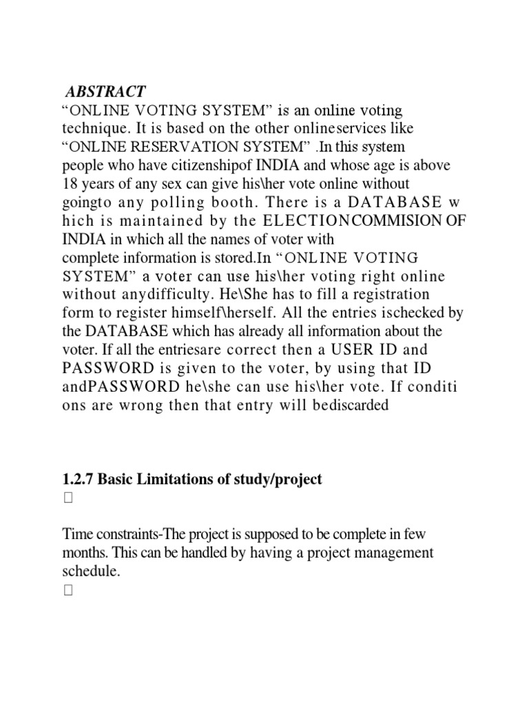 1.2.7 Basic Limitations of Study/project | PDF | Computers
