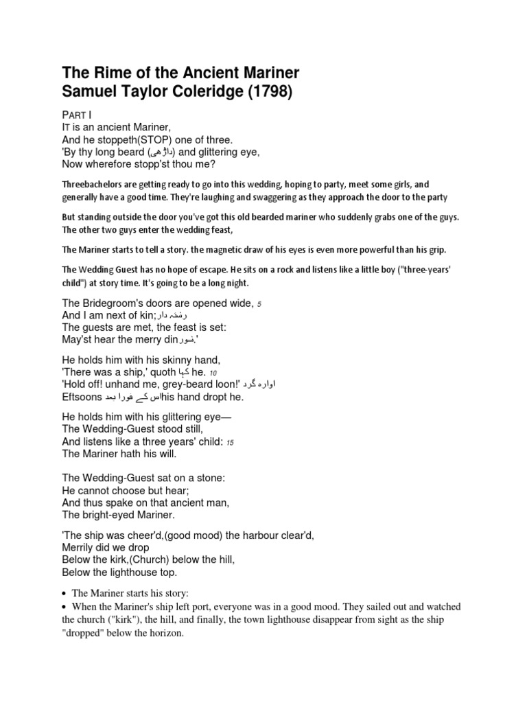 The Rime of The Ancient Mariner Samuel Taylor Coleridge (1798) | PDF ...