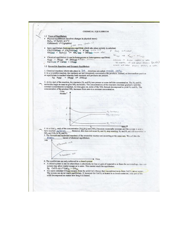STPM Chemistry Term 1 Chapter 6: Chemical Equilibirum & Chapter 8 ...