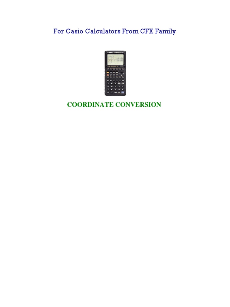 For Casio Calculators From CFX Family | PDF