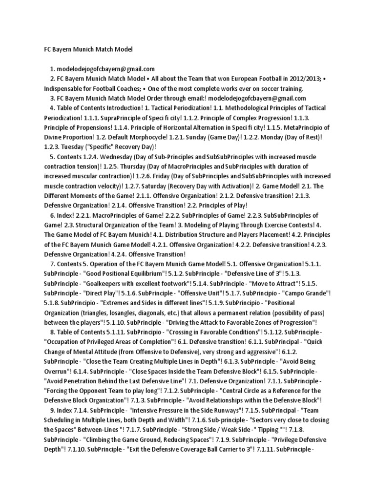 Bayern Munich Match Model Overview | PDF | Muscle Contraction | Sports