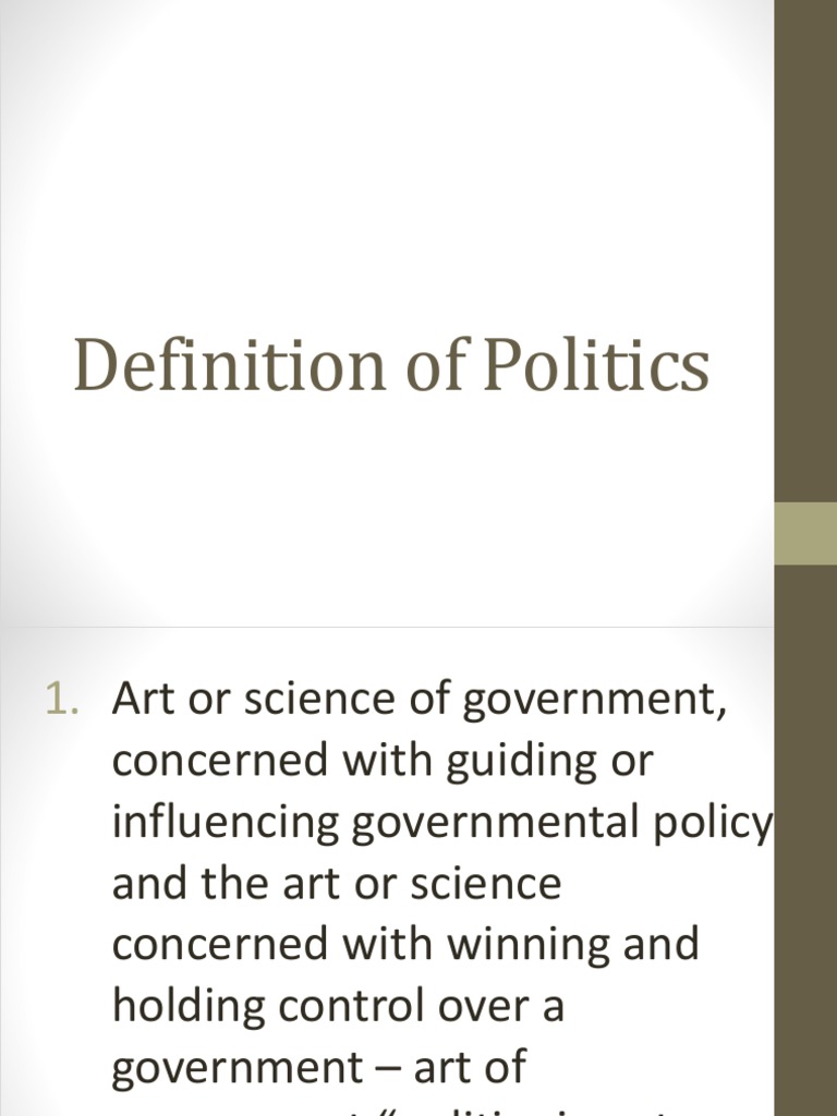 Definition of Politics | PDF | Political Science | Social Science