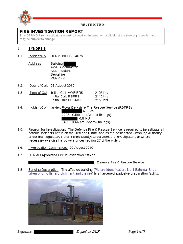 Fire Investigation Report | PDF | Electrostatic Discharge | Fires