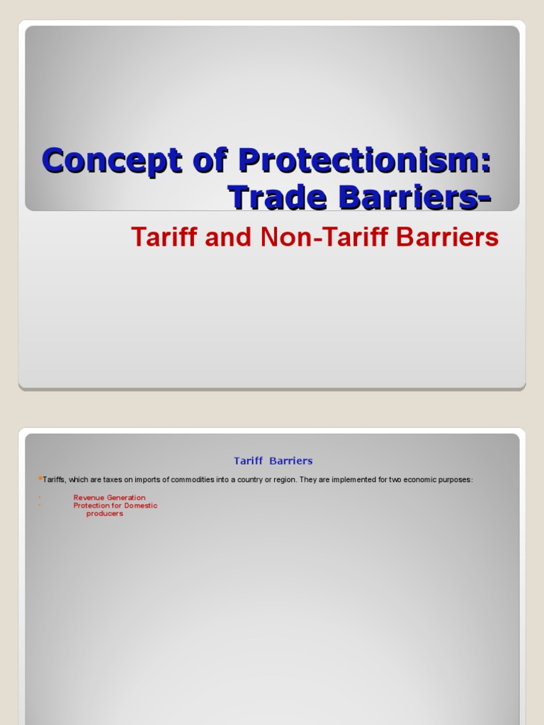Concept of Protectionism | PDF | Dumping (Pricing Policy) | Non Tariff ...