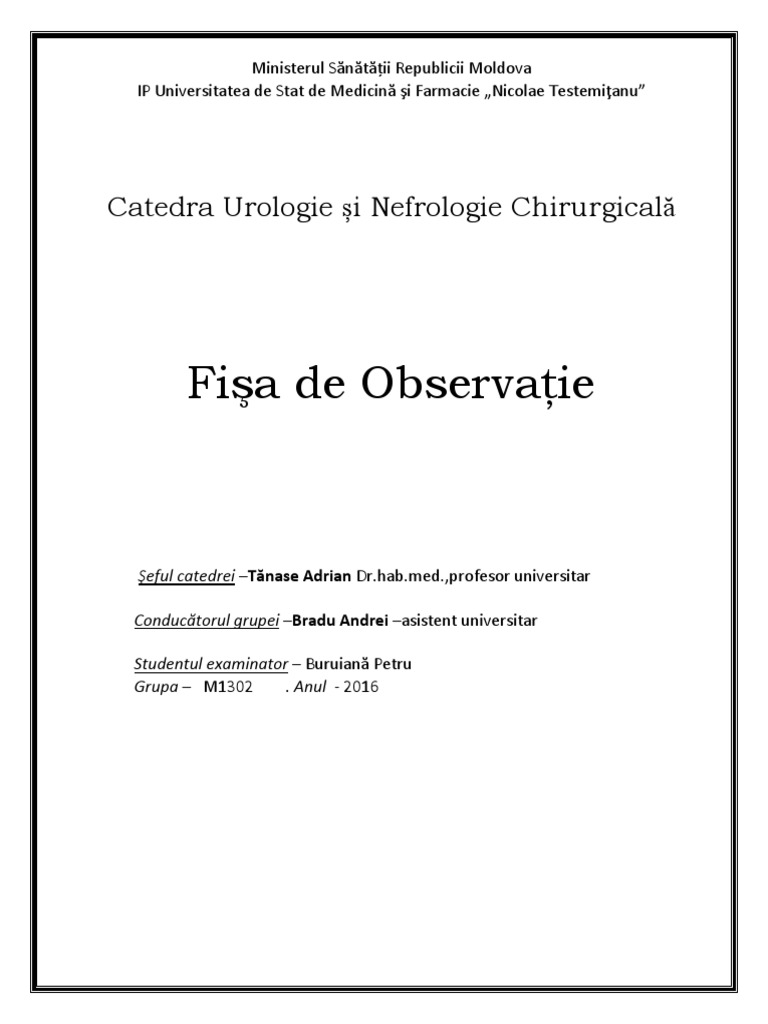Fisa de Observatie Exemplu Necompletat | PDF