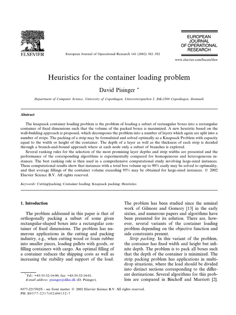 Load Packing Optim | PDF | Mathematical Optimization | Algorithms Load Packing Optim | PDF | Mathematical Optimization | Algorithms