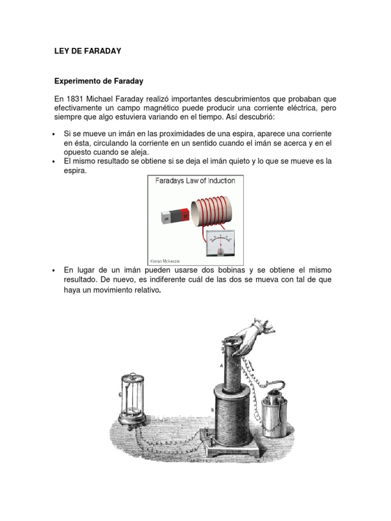 Experimento de Faraday | PDF | Corriente eléctrica | Electromagnetismo