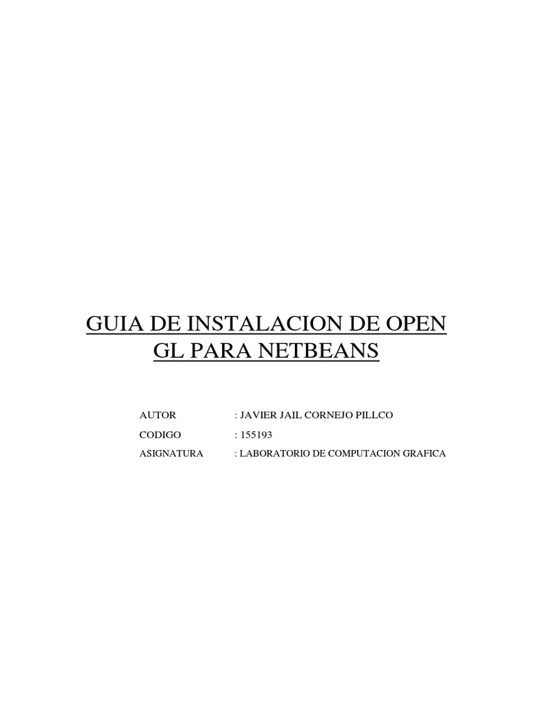 Guía de Instalación de Open GL para Netbeans | PDF | Software | Informática
