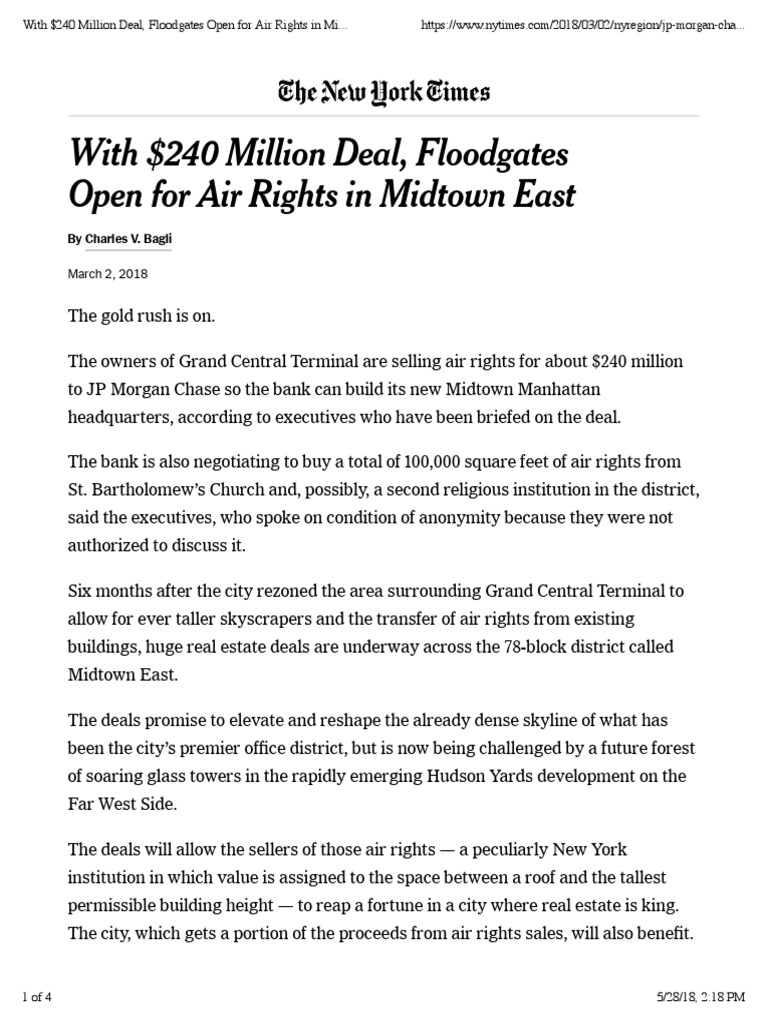 With $240 Million Deal, Floodgates Open For Air Rights in Midtown East ...