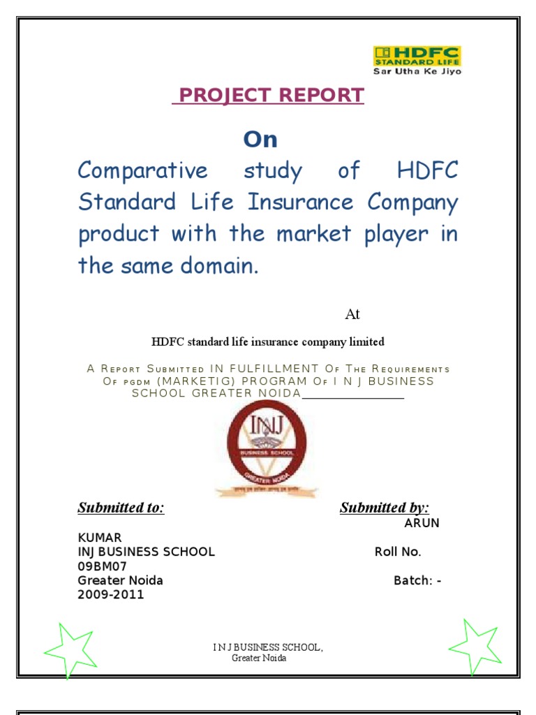 HDFC Life Insurance Market Comparison Report | PDF | Insurance | Risk