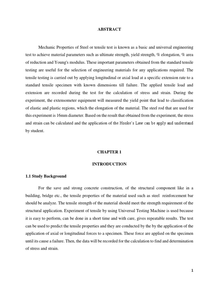 Lab Report (Tensile) | PDF | Strength Of Materials | Young's Modulus