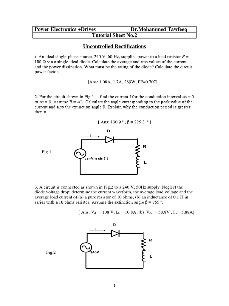 Pe Tutorial 2 PDF | PDF | Rectifier | Root Mean Square