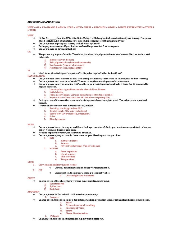 A Comprehensive Abdominal Examination: Assessing the Gastrointestinal ...