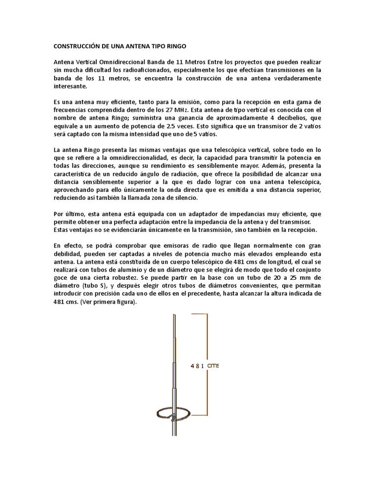 Antenas Ringo | PDF | Antena (Radio) | Transmisor