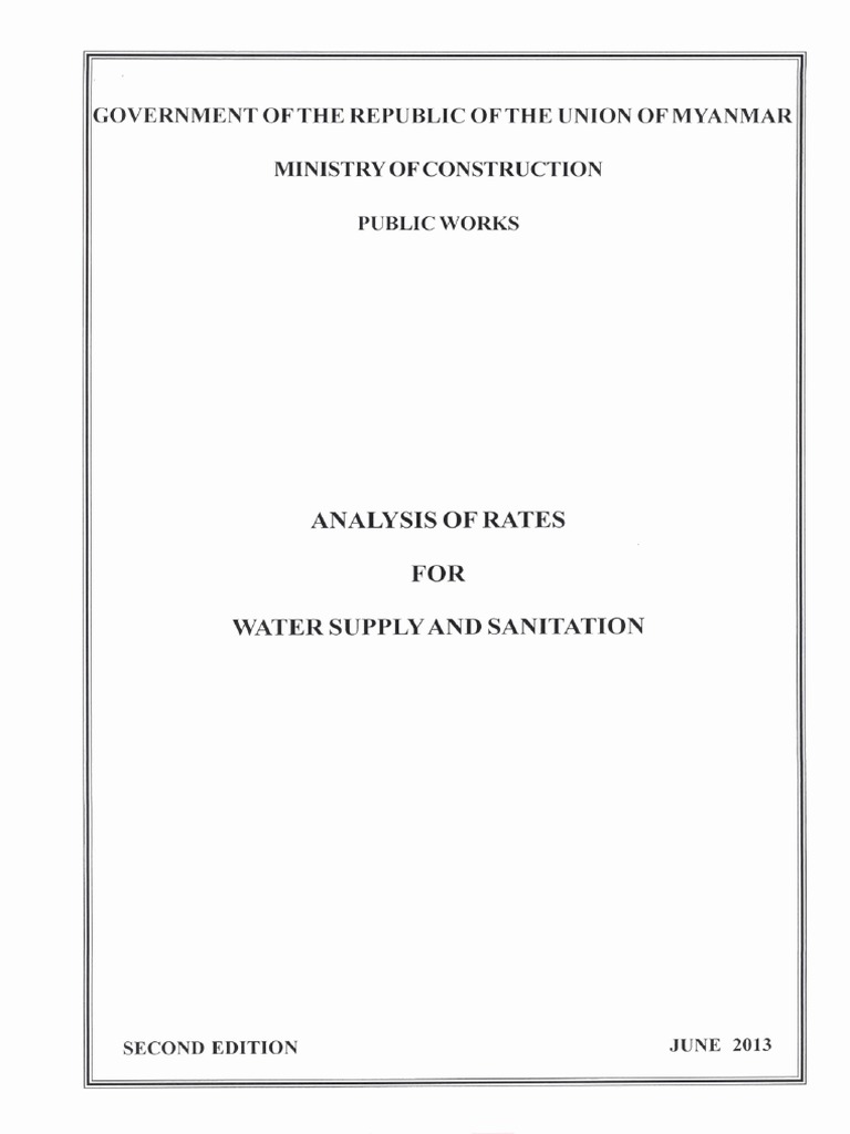 Analysis of Rates For Water Supply and Sanitation | PDF | Tap (Valve ...