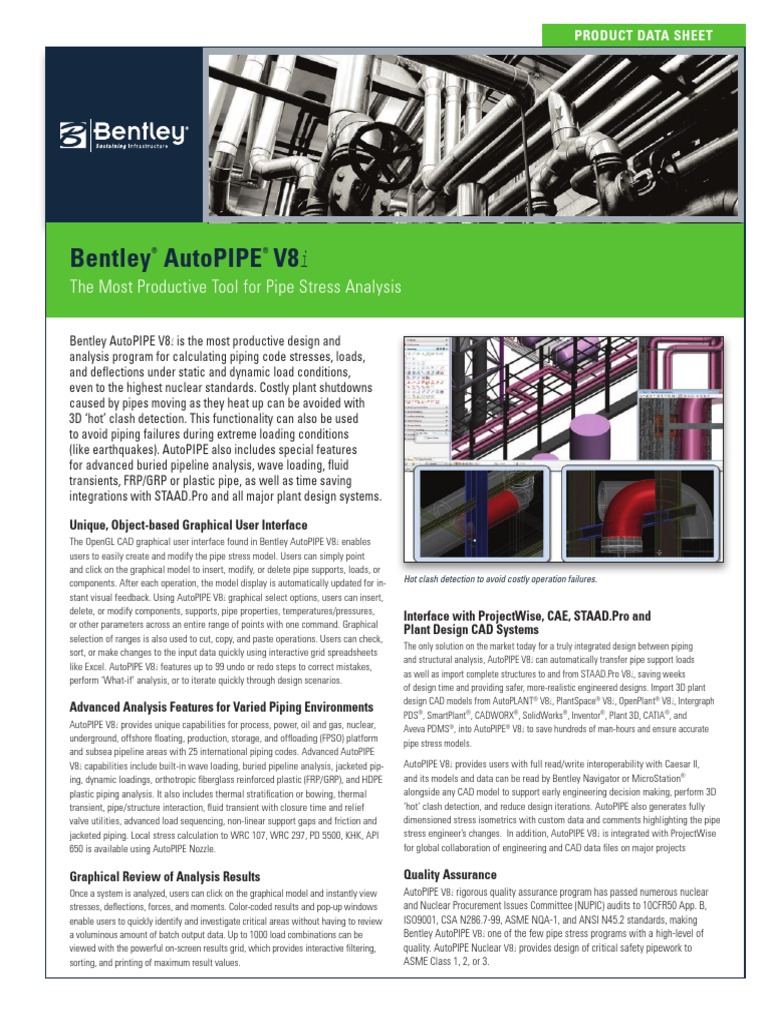 Bentley Autopipe V8: The Most Productive Tool For Pipe Stress Analysis ...