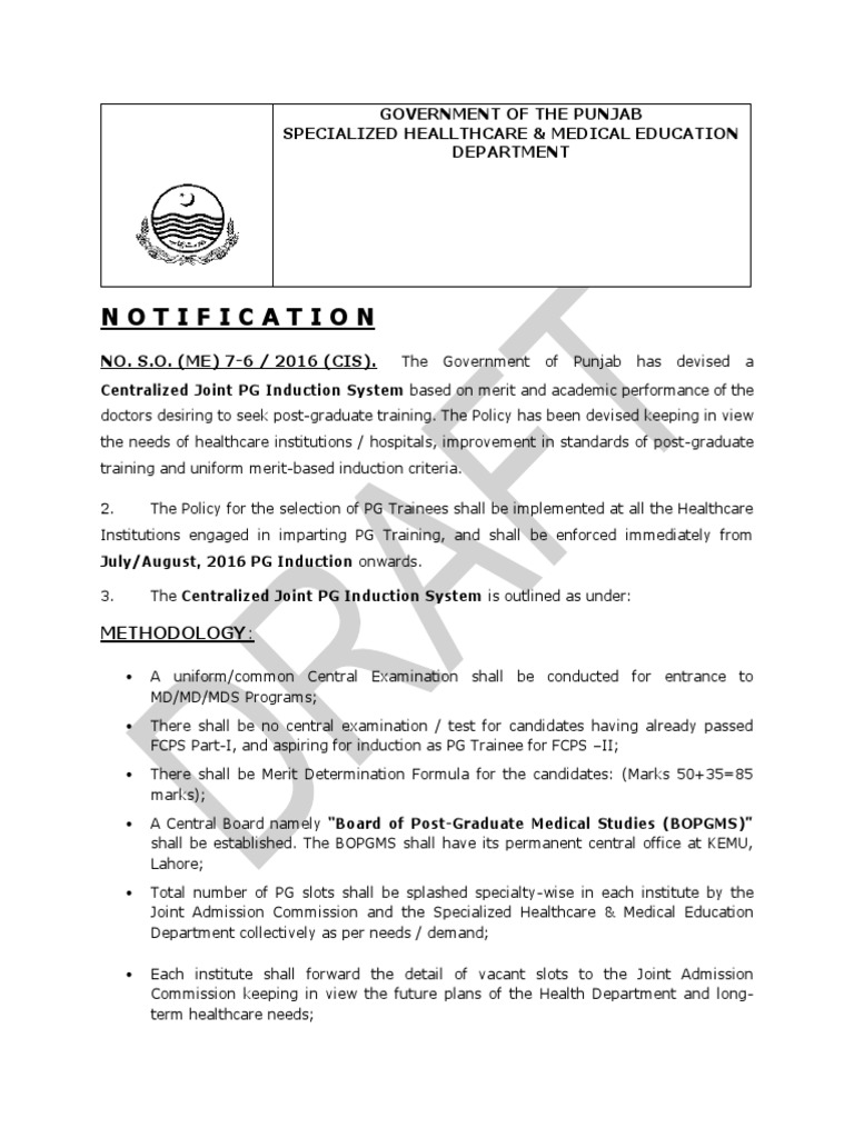 Doctors PG Training Policy | PDF | Doctor Of Medicine | University And ...