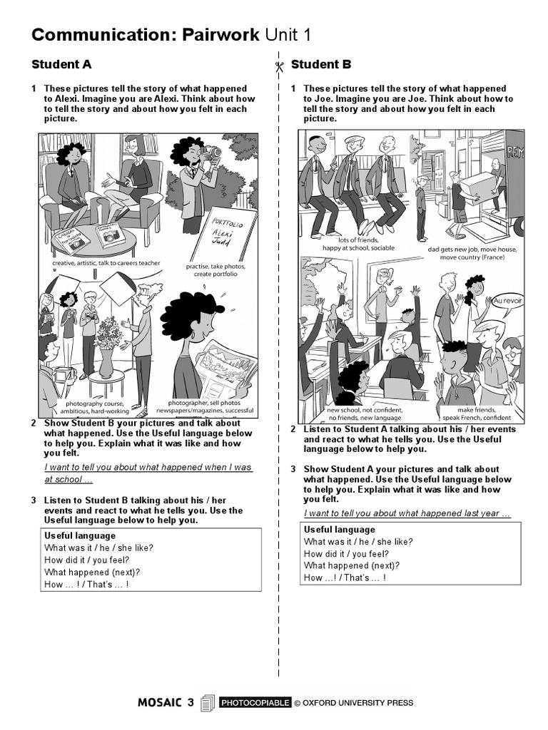 Communication: Pairwork Unit 1: Student A Student B | PDF