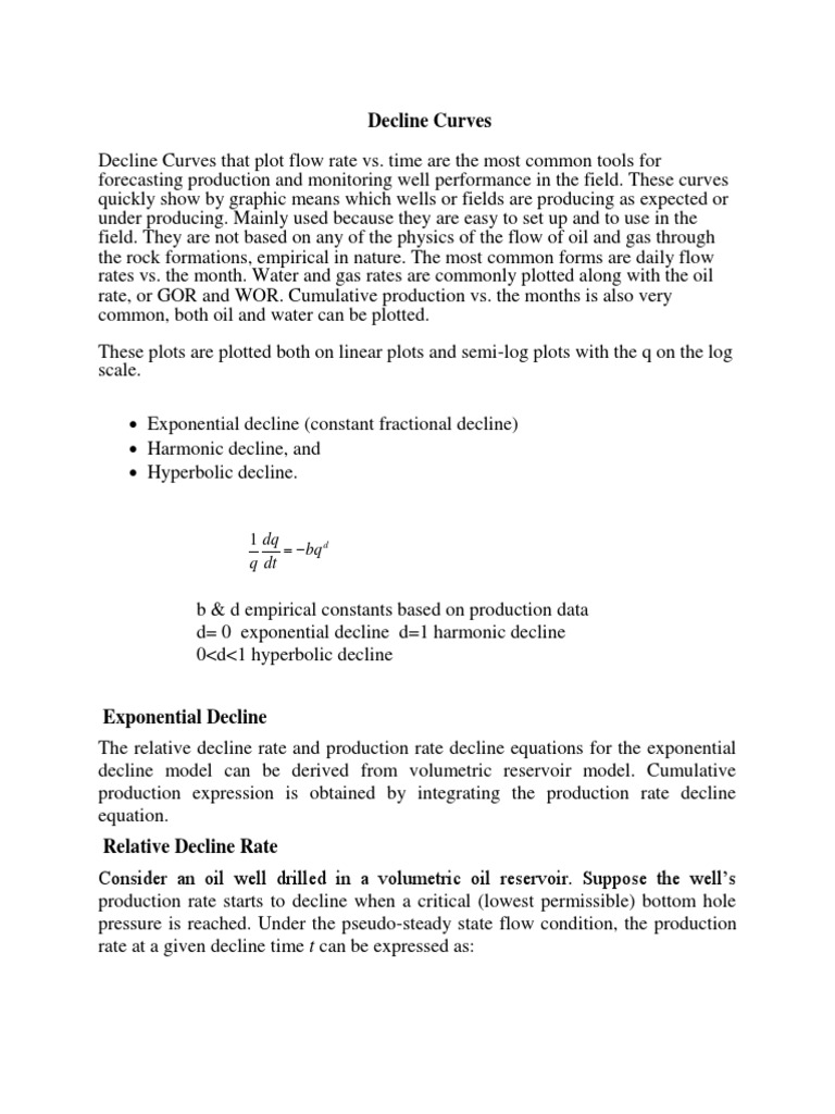 Decline Curves 1 PDF | PDF | Petroleum Reservoir | Logarithm