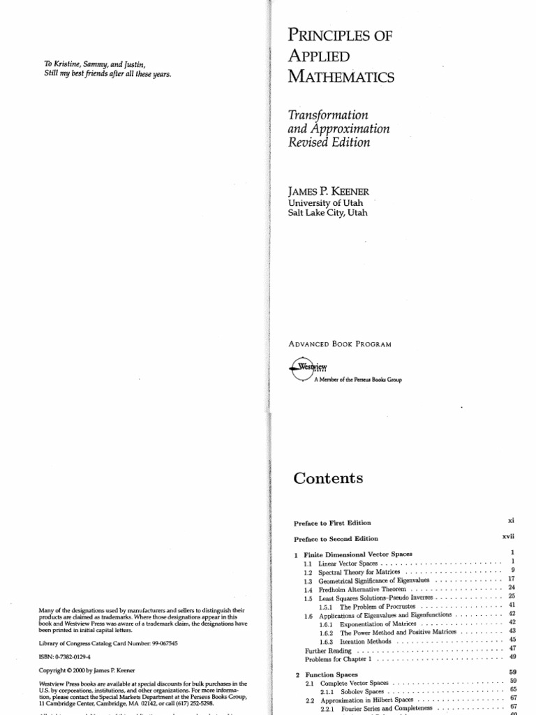 Principles of Applied Math (Math 641) PDF | PDF | Spectral Theory ...