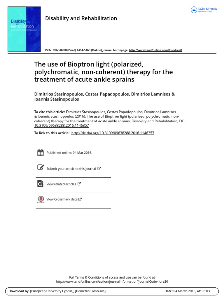 The Use of Bioptron Light Polarized Polychromatic Non Coherent Therapy ...