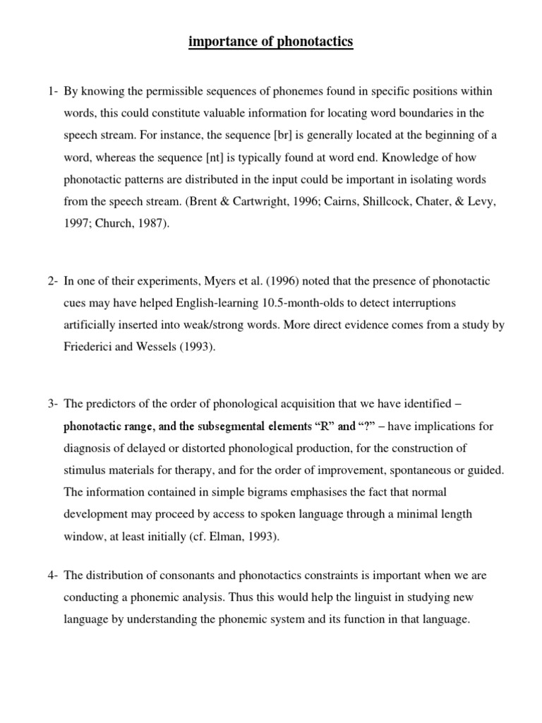 Importance of Phonotactics | Phonology | Phoneme