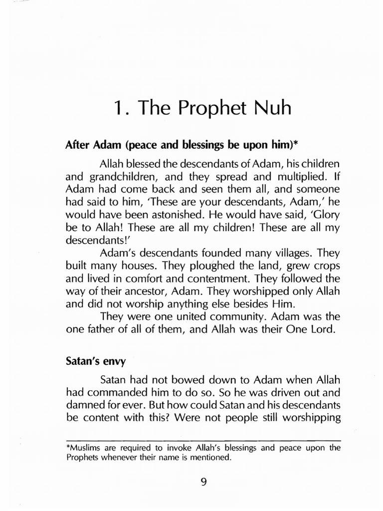 Stories of Prophets-Hzrt Nouh | PDF | Adam | God In Islam