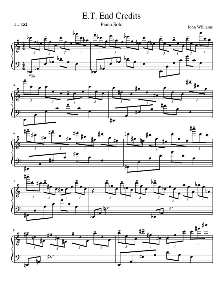 E.T. End Credits Piano Solo | PDF | Sports | Entertainment (General)