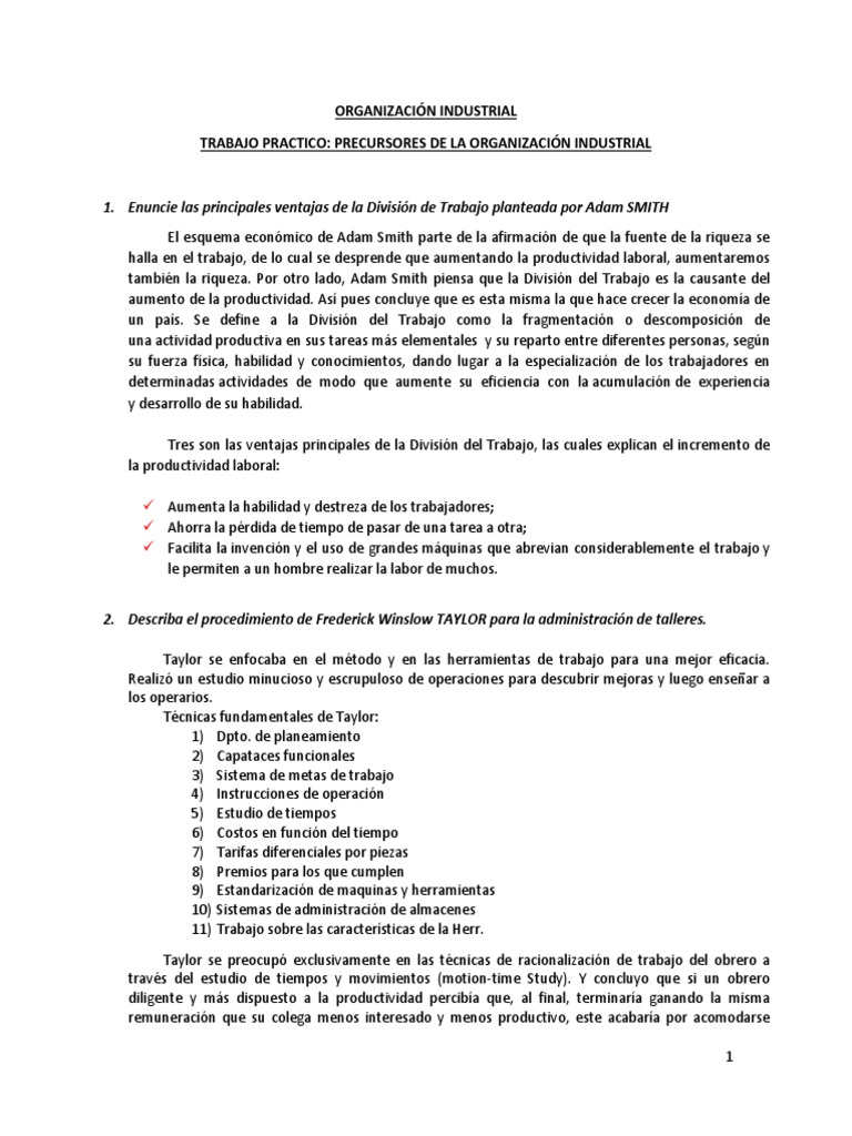 Ventajas de la División del Trabajo | PDF | Liderazgo | Desarrollo personal