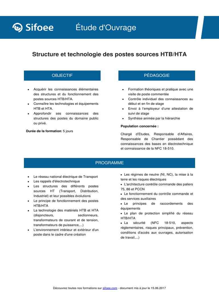 Formation Postes Sources HTB/HTA | PDF | Électricité | Transformateur ...