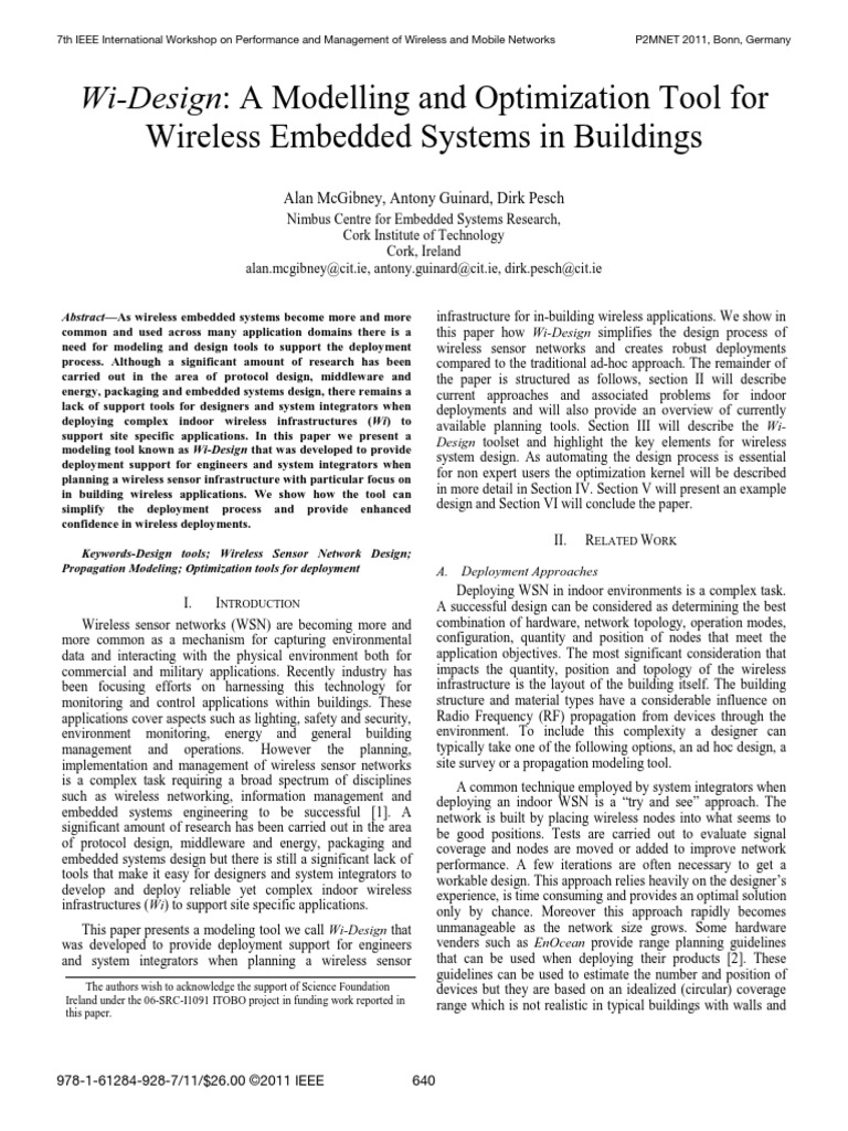 Wireless Embedded Systems in Buildings: Wi-Design: A Modelling and ...