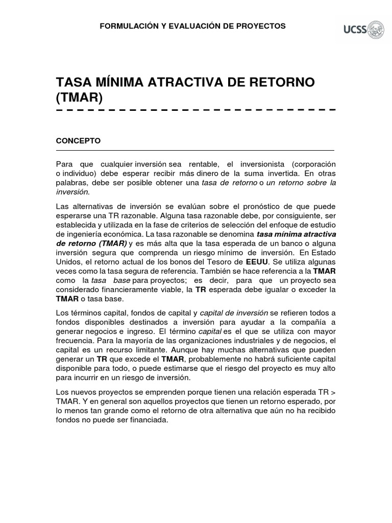TMAR | PDF | Bancos | Interés