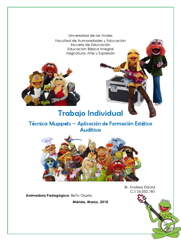 Trabajo Individual. Tecnica Muppet | PDF | Sonido | Las artes escénicas