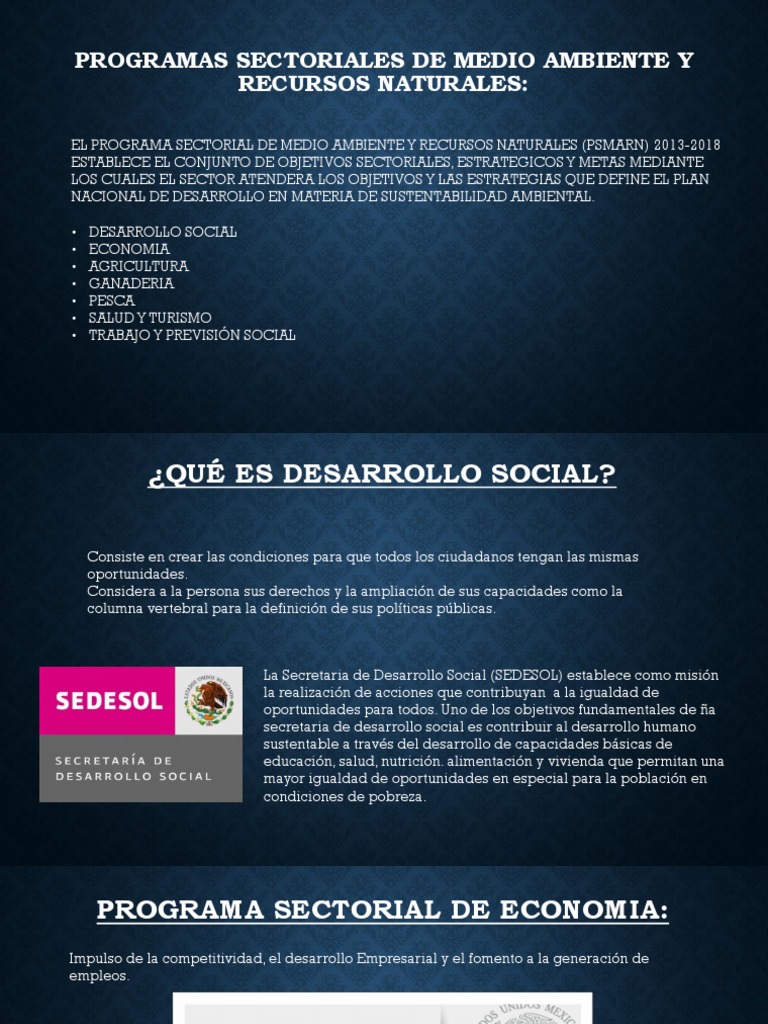 Programas Sectoriales de Medio Ambiente y Recursos Naturales | PDF | Igualdad social | Turismo