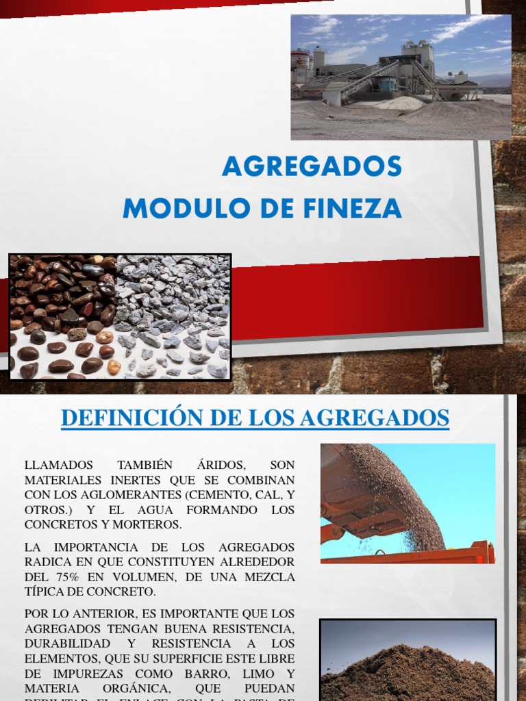 Clase 05-Agregados, Modulo de Fineza | PDF | Humedad | Cemento