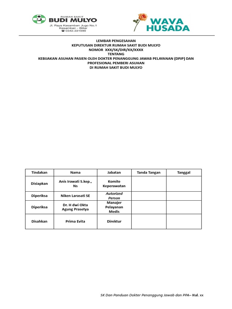 SK Dan Panduan DPJP Dan Ppa Revisi | PDF