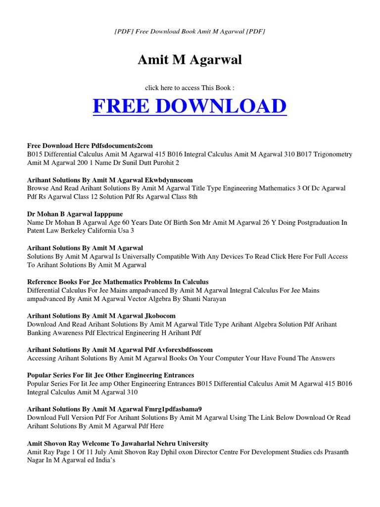 Amit M Agarwal PDF | PDF | Computing | Science