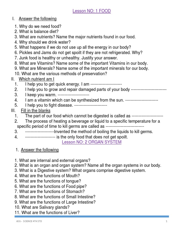 Science Questions 1 To 3 | PDF | Tooth | Stomach