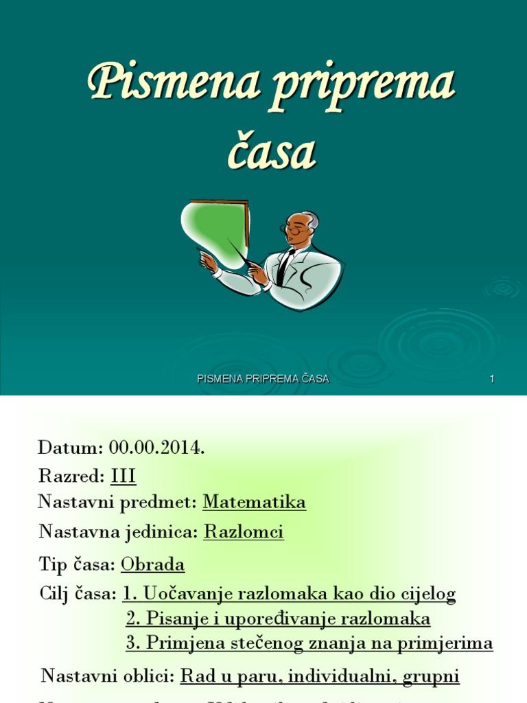 Pismena Priprema C48dasa Razlomci Almir M | PDF